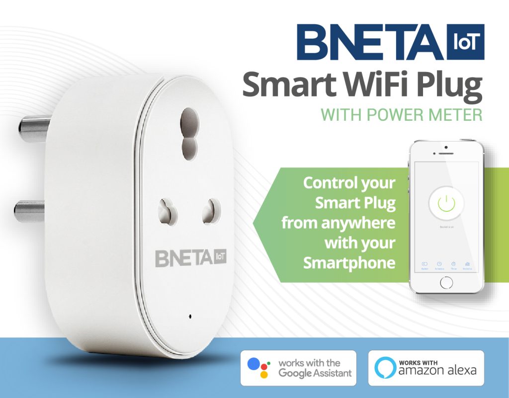 BNETA IoT Smart WiFi Plug SA 2 & 3 Pin with Power Meter - ISP Home