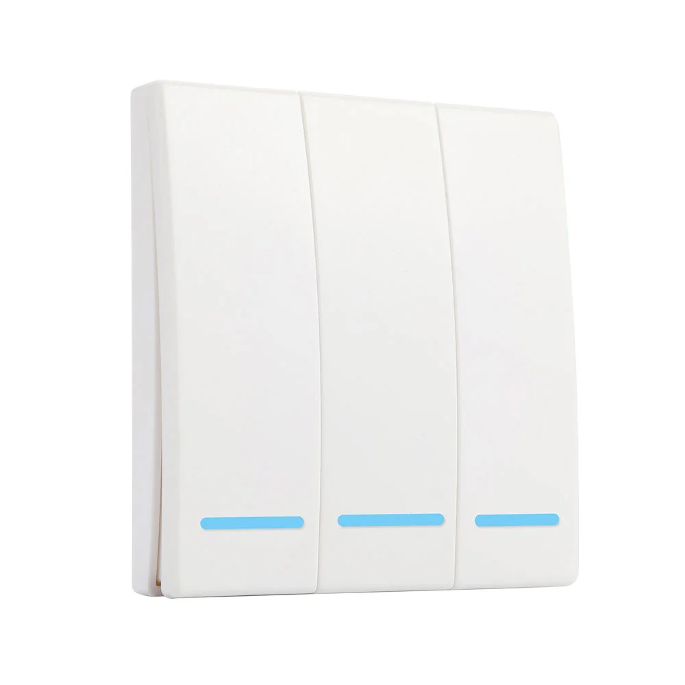 Wall RF Remote with Physical Polymer Buttons- 1/2/3 Gang, White - ISP Home